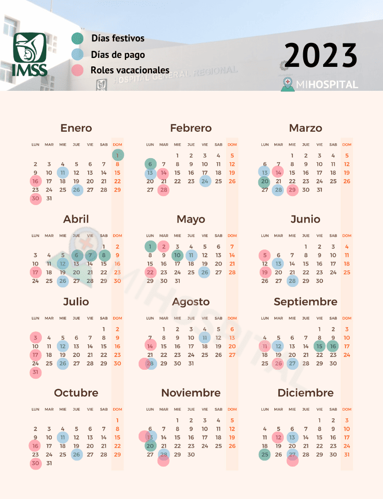 Calendario pago IMSS 2023: Jubilados y Activos ️ Mi Hospital